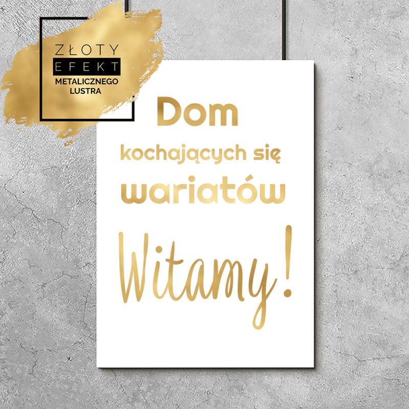 Metaliczny Plakat Z Napisem Dom Kochających Się Wariatów